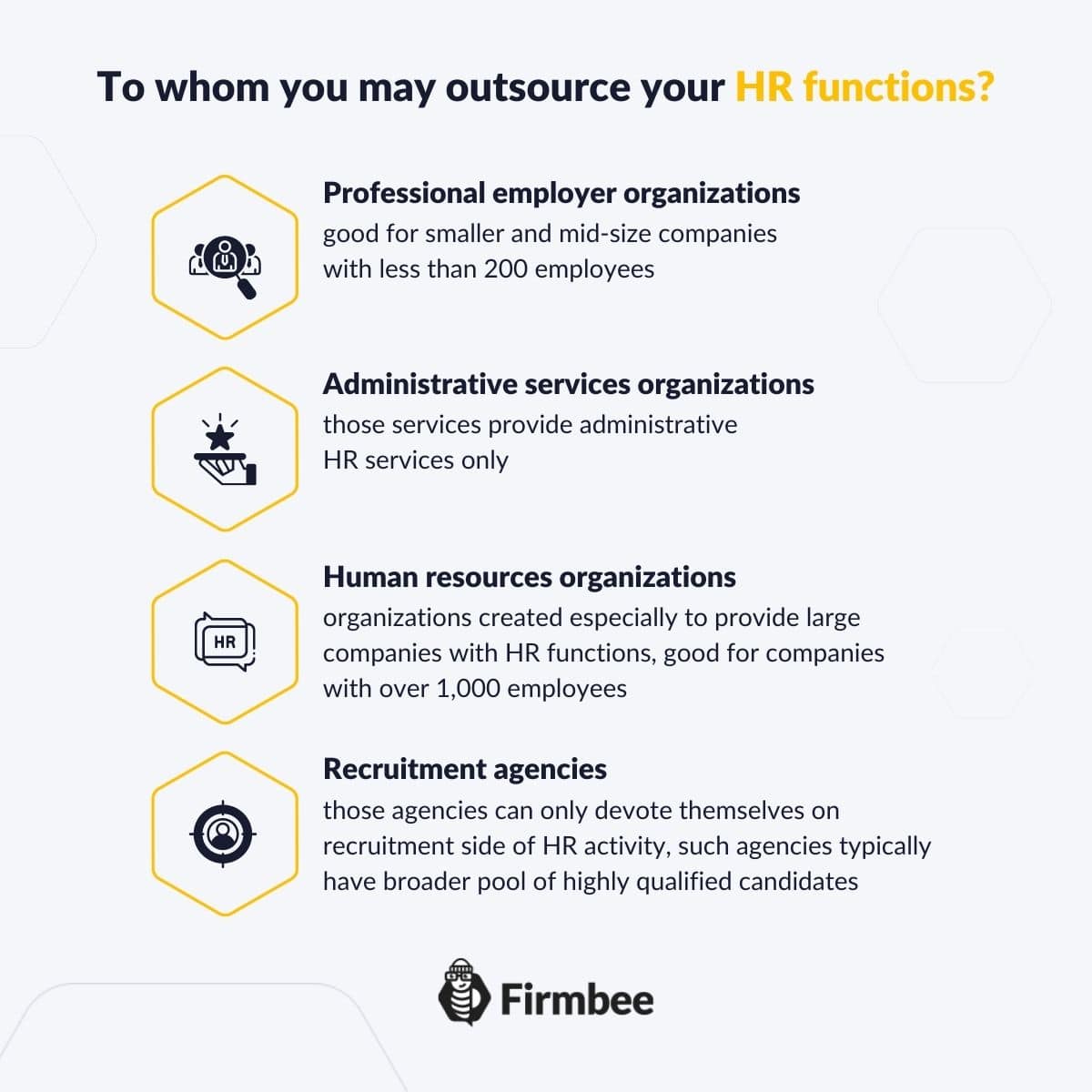 Advantages of outsourcing HR functions | Firmbee Advantages of outsourcing HR functions | Firmbee